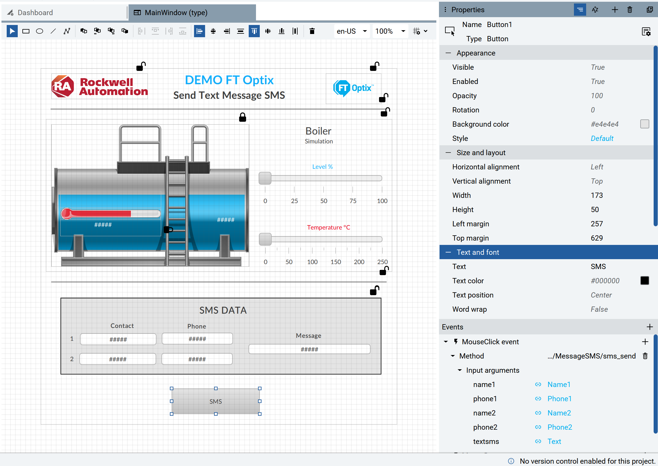 Notificaciones SMS mediante Factory Talk Optix | Rockwell Automation